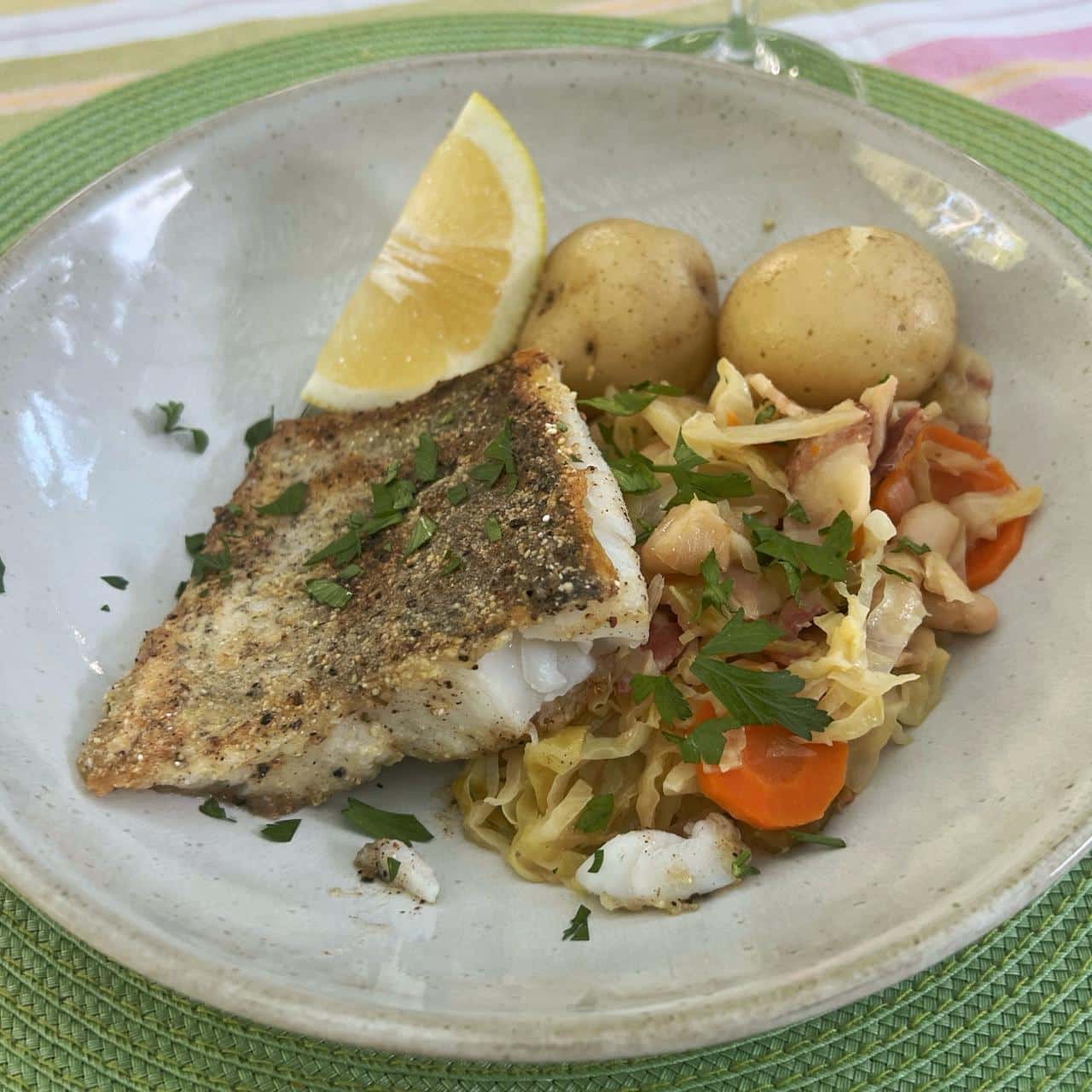 Hake with Cabbage & Beans - Mother City Fish